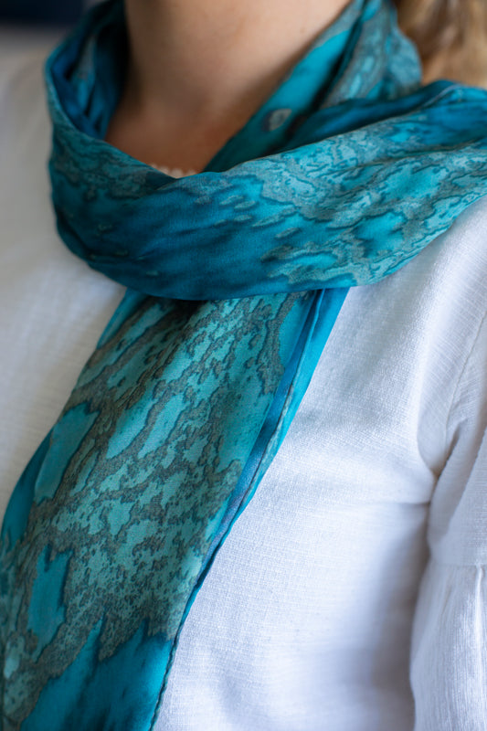 Silk Scarf - 'Coral Veins' Great Barrier Reef Print by Brooke Miles ...